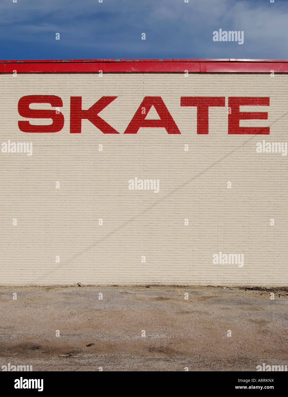 Skate rink painted sign Stock Photo - Alamy