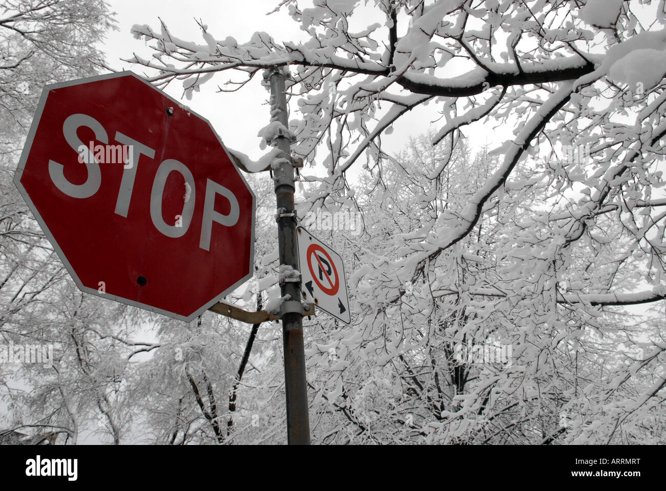 Stop sign toronto ontario winter hi-res stock photography and images ...