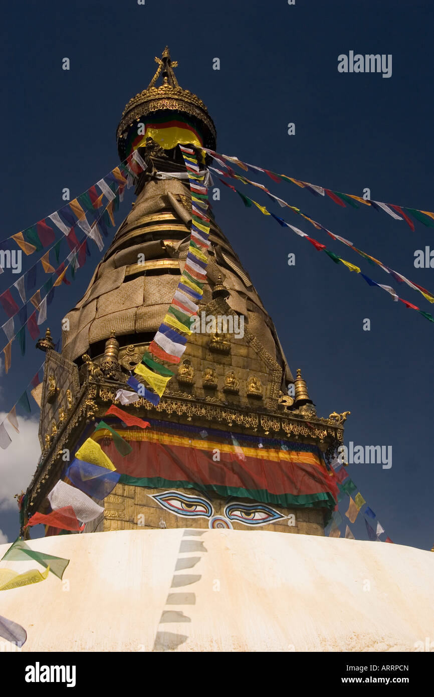 Swayambhunath also known as "monkey temple" in Kathmandu, Nepal Stock ...