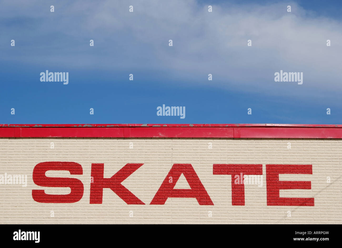 Skate rink painted sign Stock Photo - Alamy