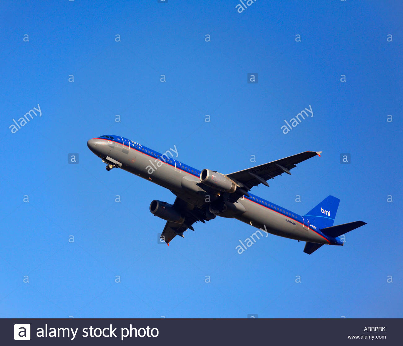 BMI Airbus flight shortly after takeoff Stock Photo - Alamy