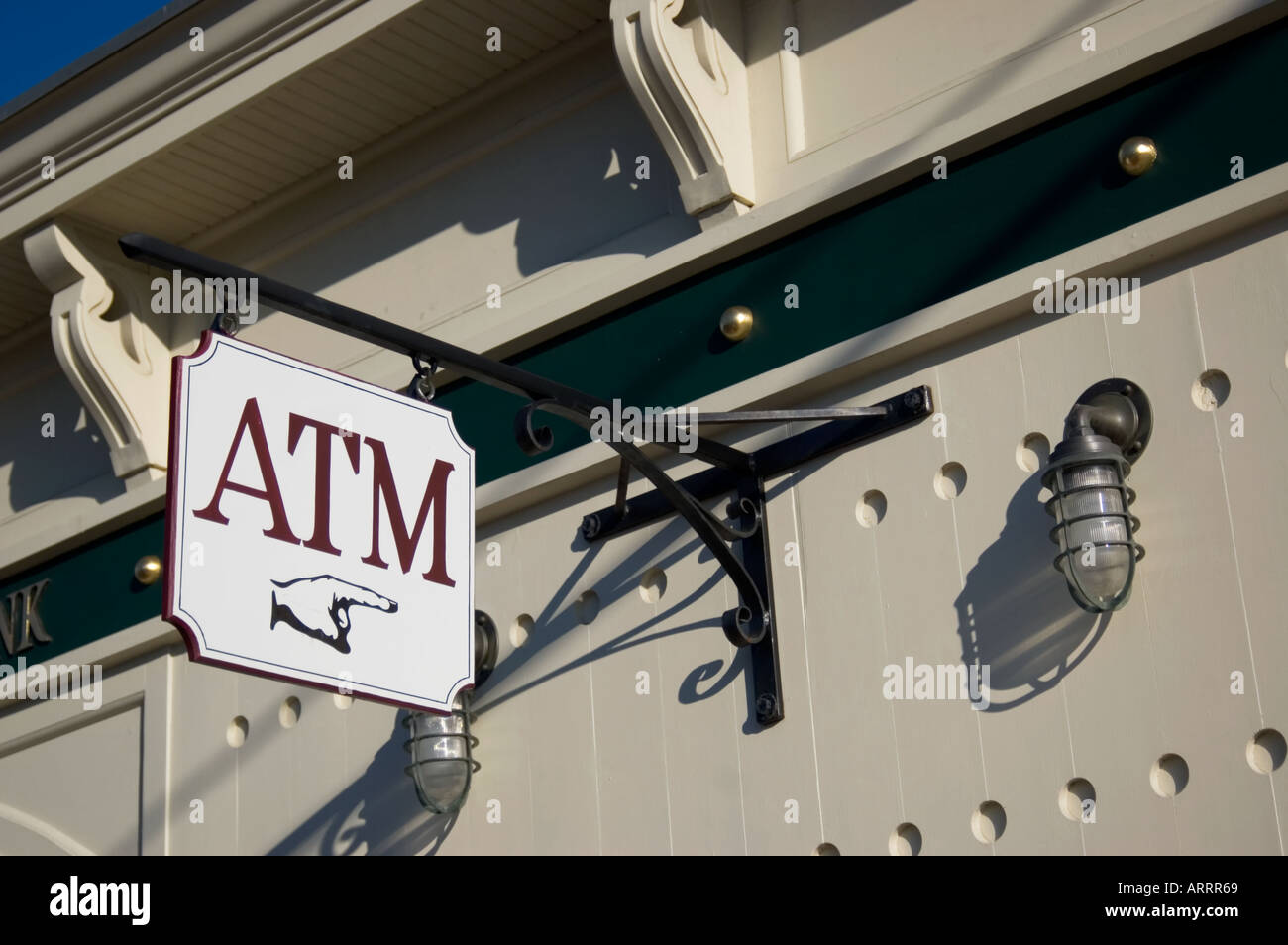 Quaint New England ATM Sign Stock Photo - Alamy