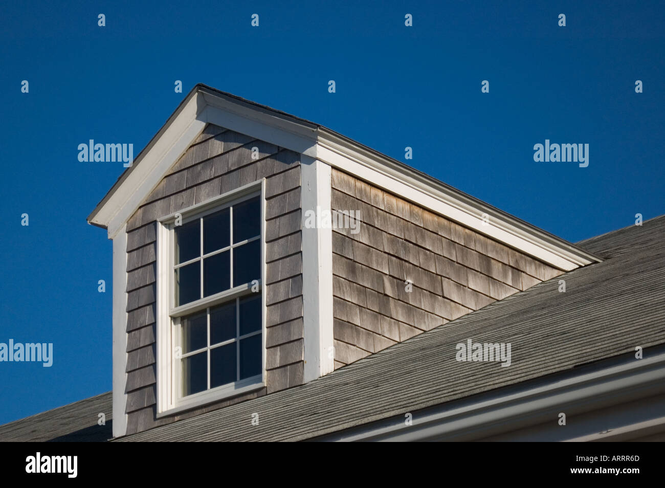 Detail of Attic Window of Quaint New England Home Stock Photo - Alamy