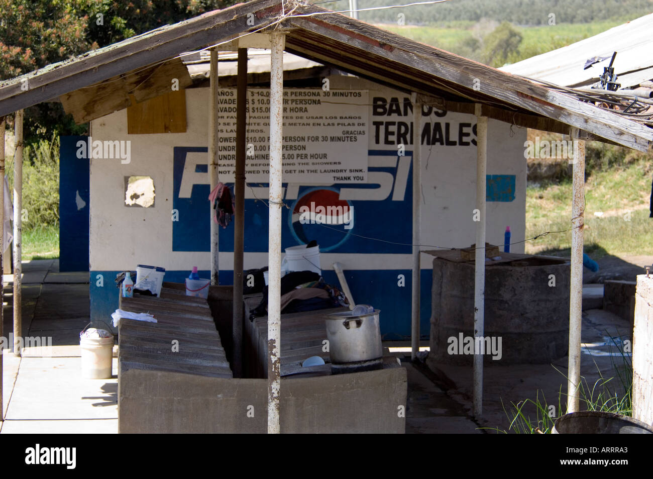 Bath and Cloths Washing Hot Springs Stock Photo - Alamy