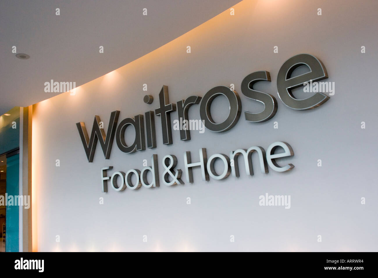 Waitrose store sign in Canary Wharf shopping Mall East London GB UK ...