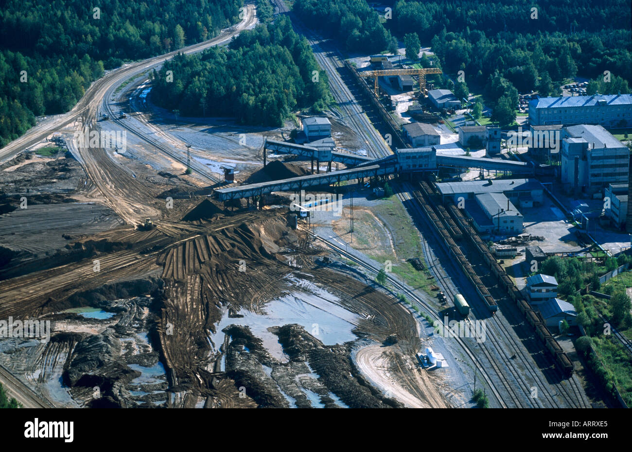 Aerial view of oil shale mine Stock Photo - Alamy
