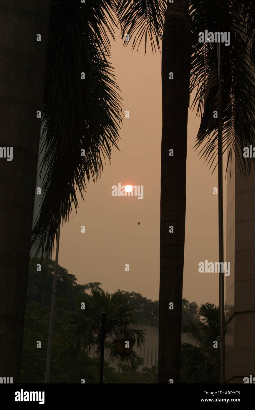 orange sky and sun because of haze Stock Photo - Alamy