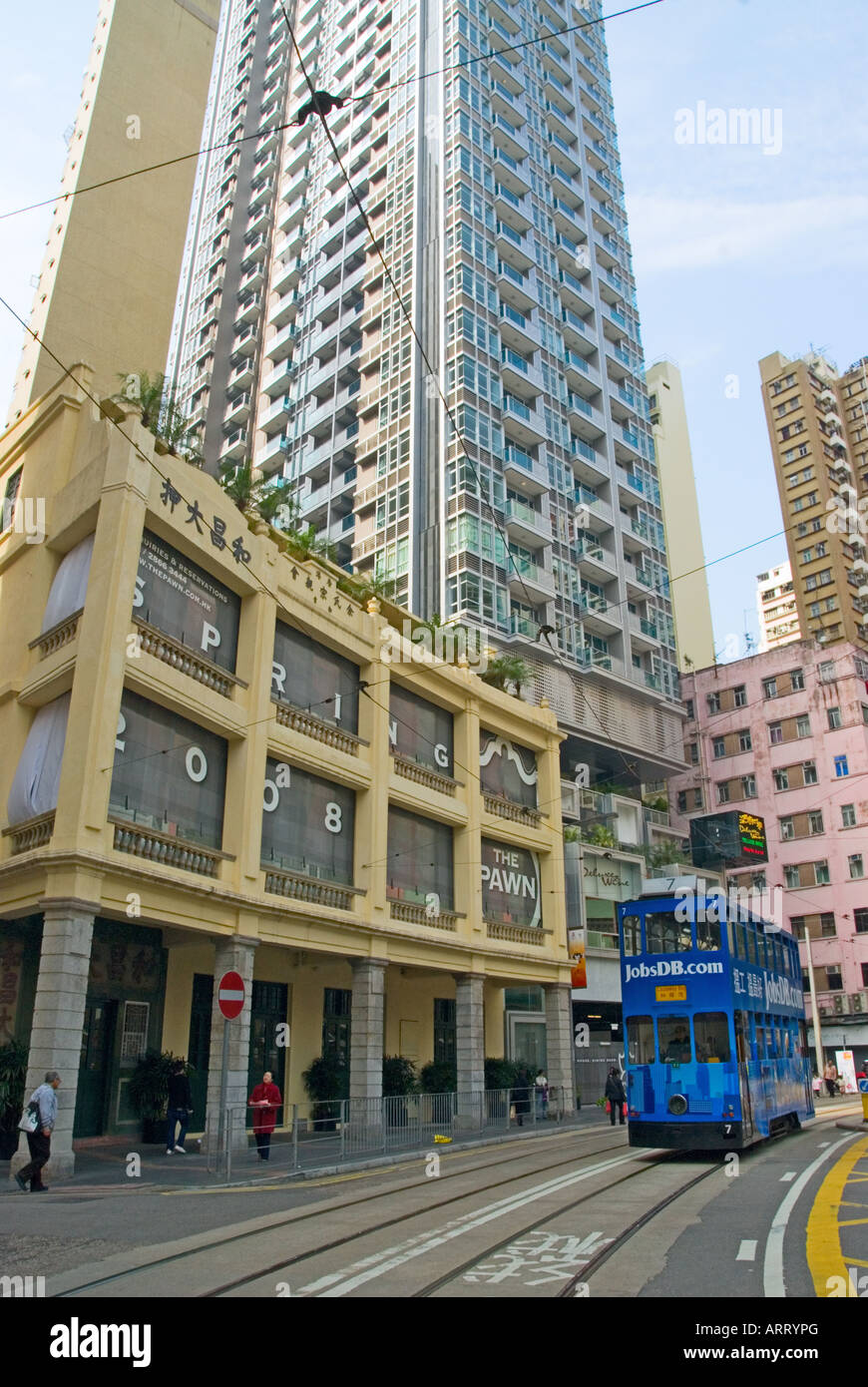 "Restored Chinese shop house The Pawn in Wan Chai Hong Kong next to a ...