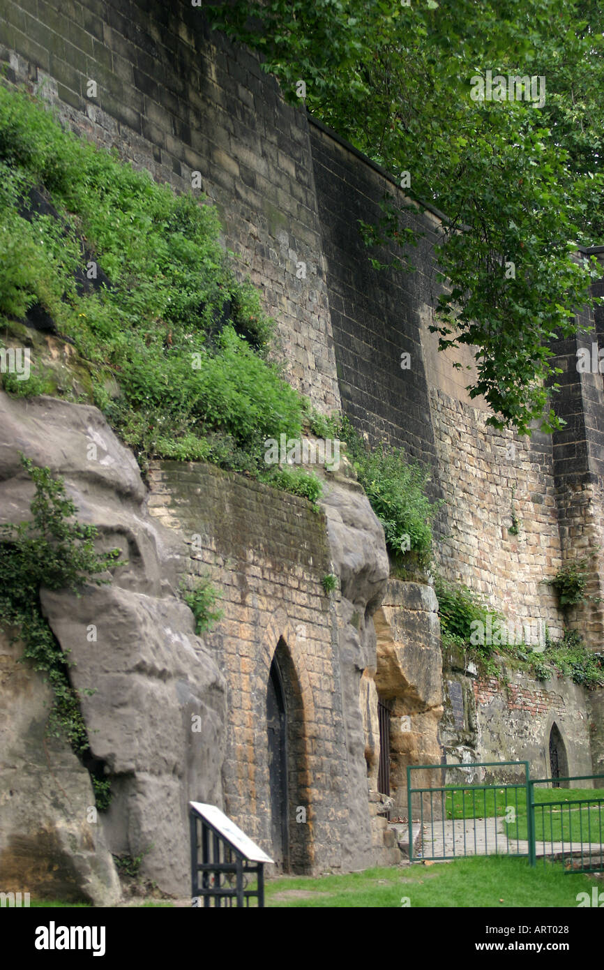 Nottingham Castle Nottingham Doors in the wall of the old castle Stock ...