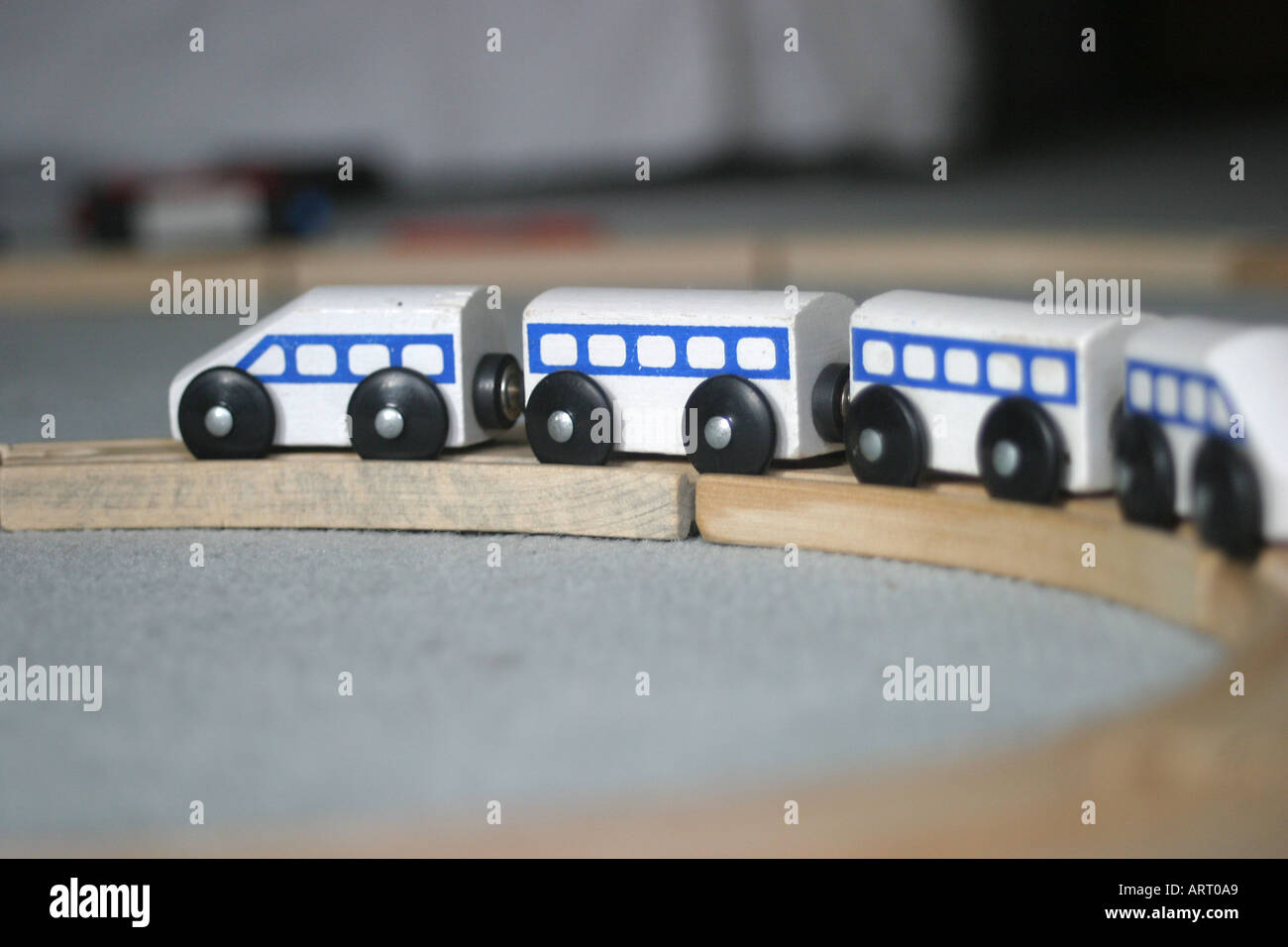 Lewis s wooden train set Stock Photo - Alamy