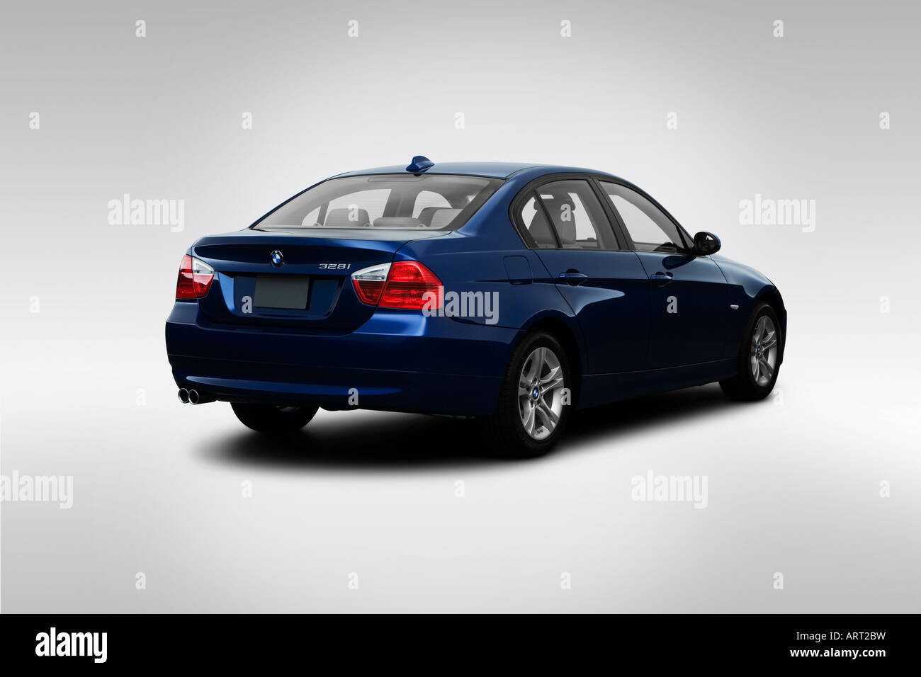 2008 BMW 3-Series 328i in Blue - Rear angle view Stock Photo - Alamy