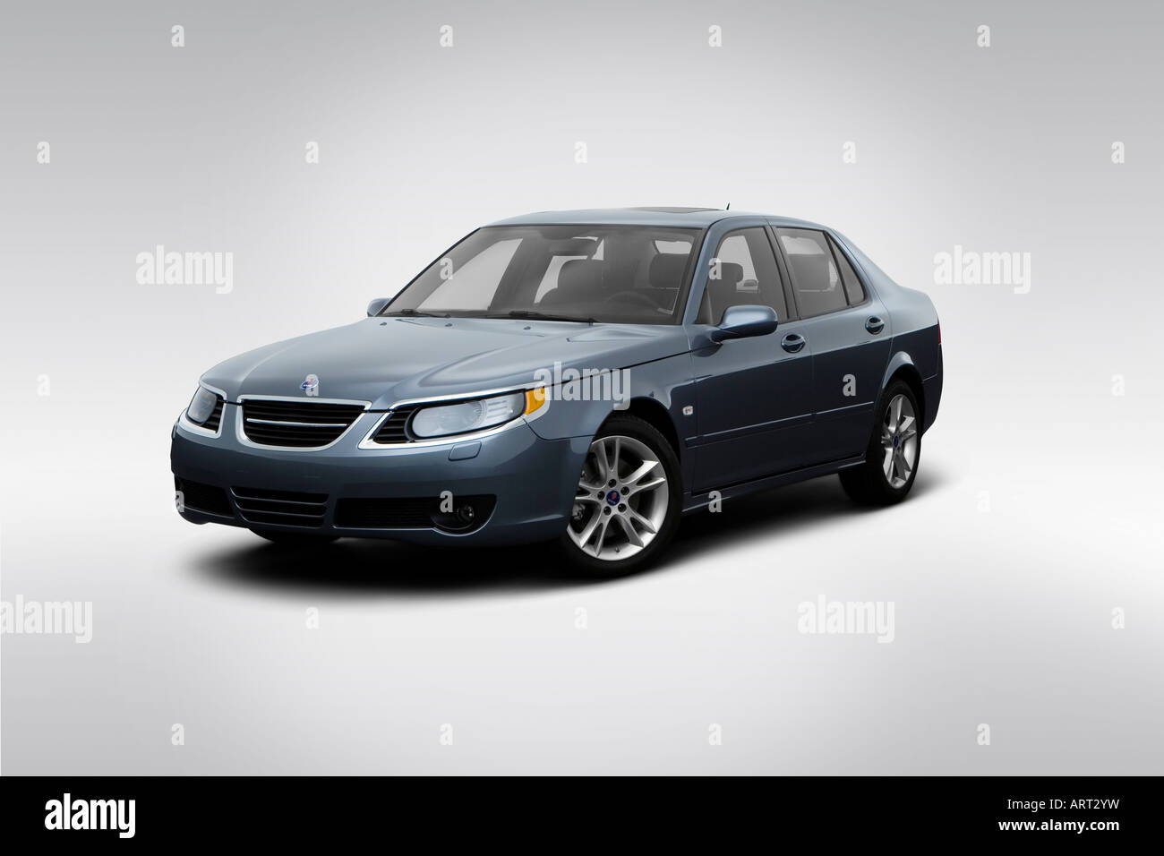 2008 Saab 9-5 2.3T in Gray - Front angle view Stock Photo - Alamy