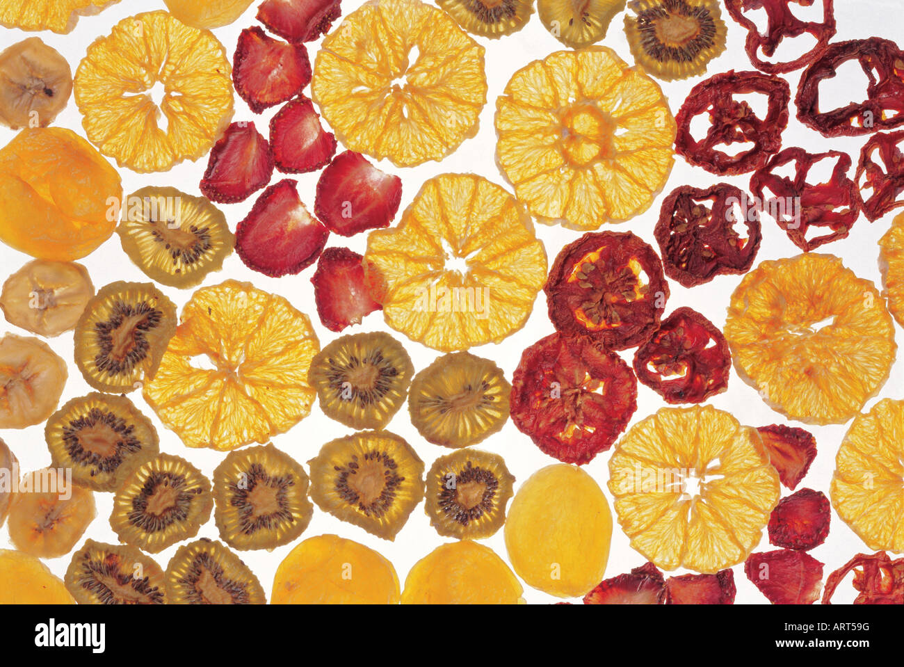 Slices of different sorts of fruit Stock Photo - Alamy