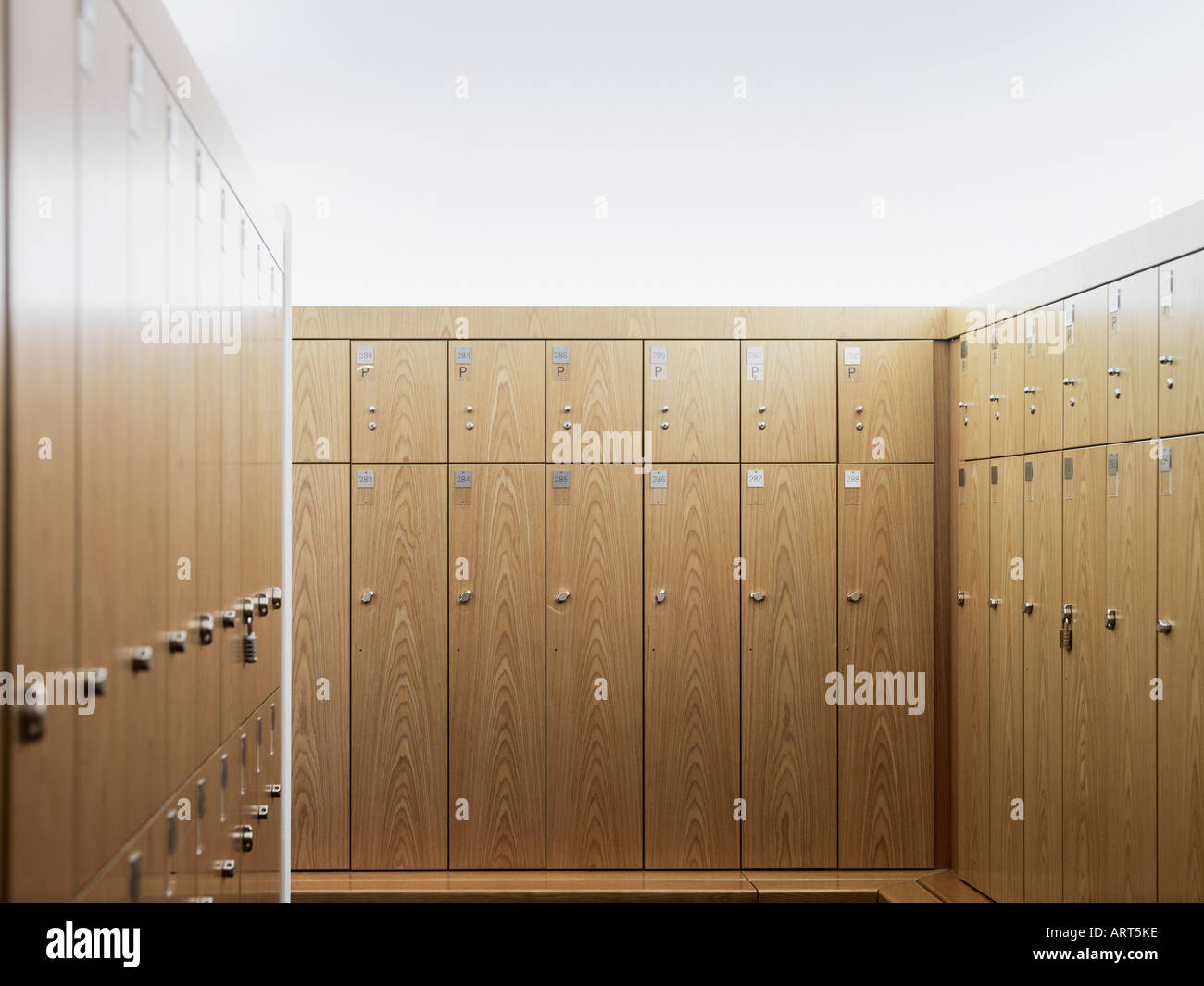 Empty locker room in gym Stock Photo - Alamy