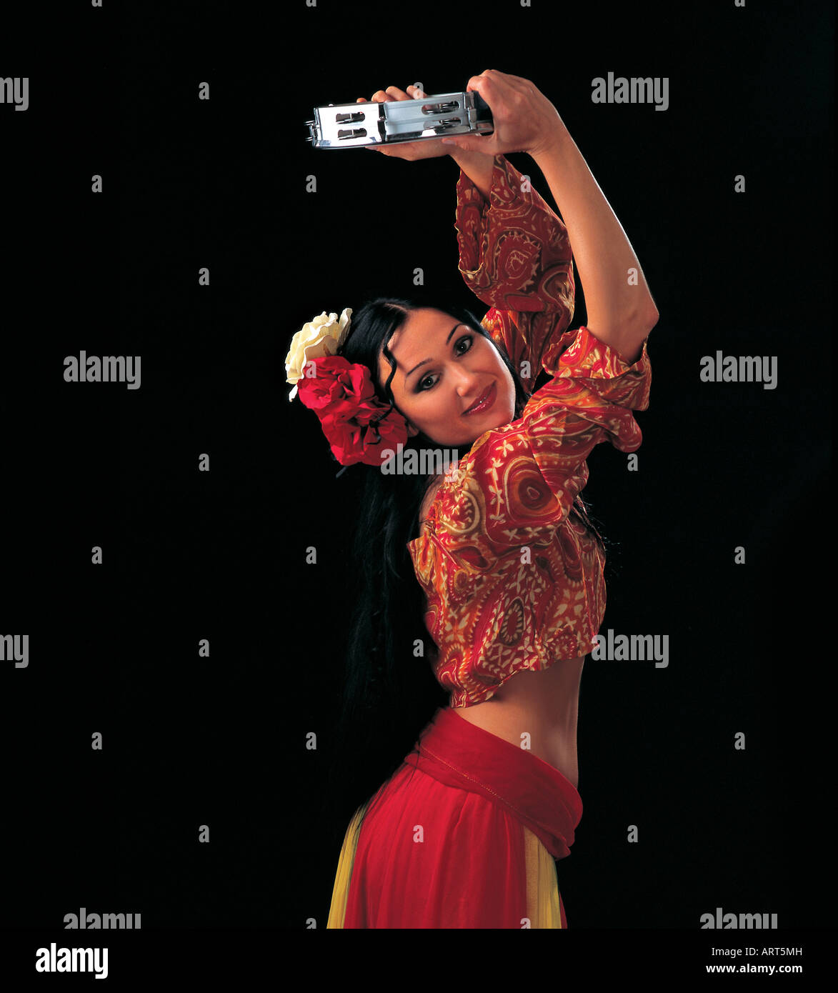 Woman tambourine traditional costume hi-res stock photography and ...