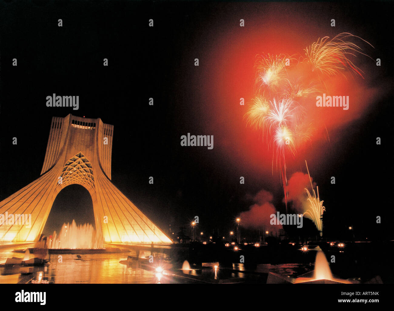 Fireworks at Azadi (Freedom) Monument in Tehran, Iran Stock Photo - Alamy