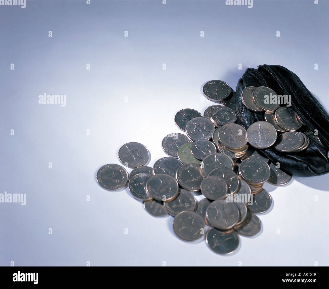 United Arab Emirates coins and a wallet Stock Photo - Alamy