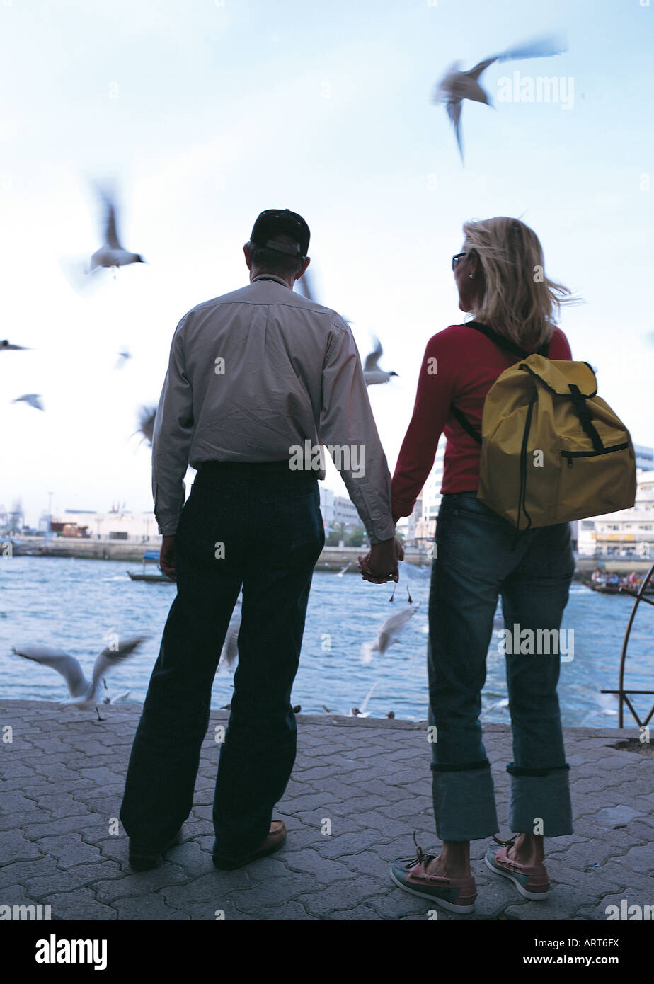 Western tourist couple at the creek in Dubai, UAE Stock Photo - Alamy