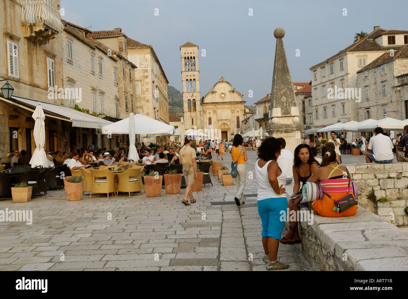 Main square hvar island hi-res stock photography and images - Alamy