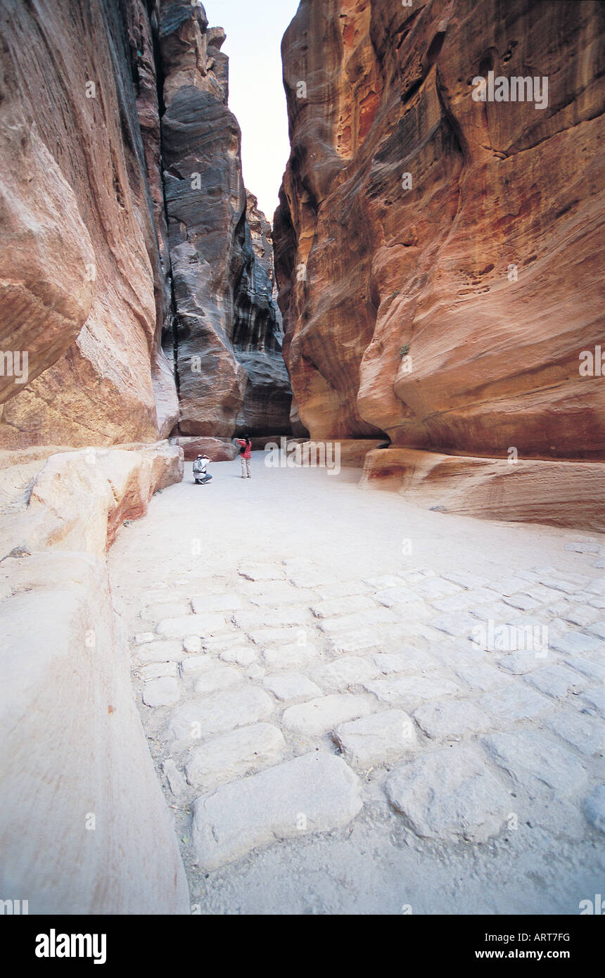 The Siq, one of the principle routes of communication in Petra, Jordan ...