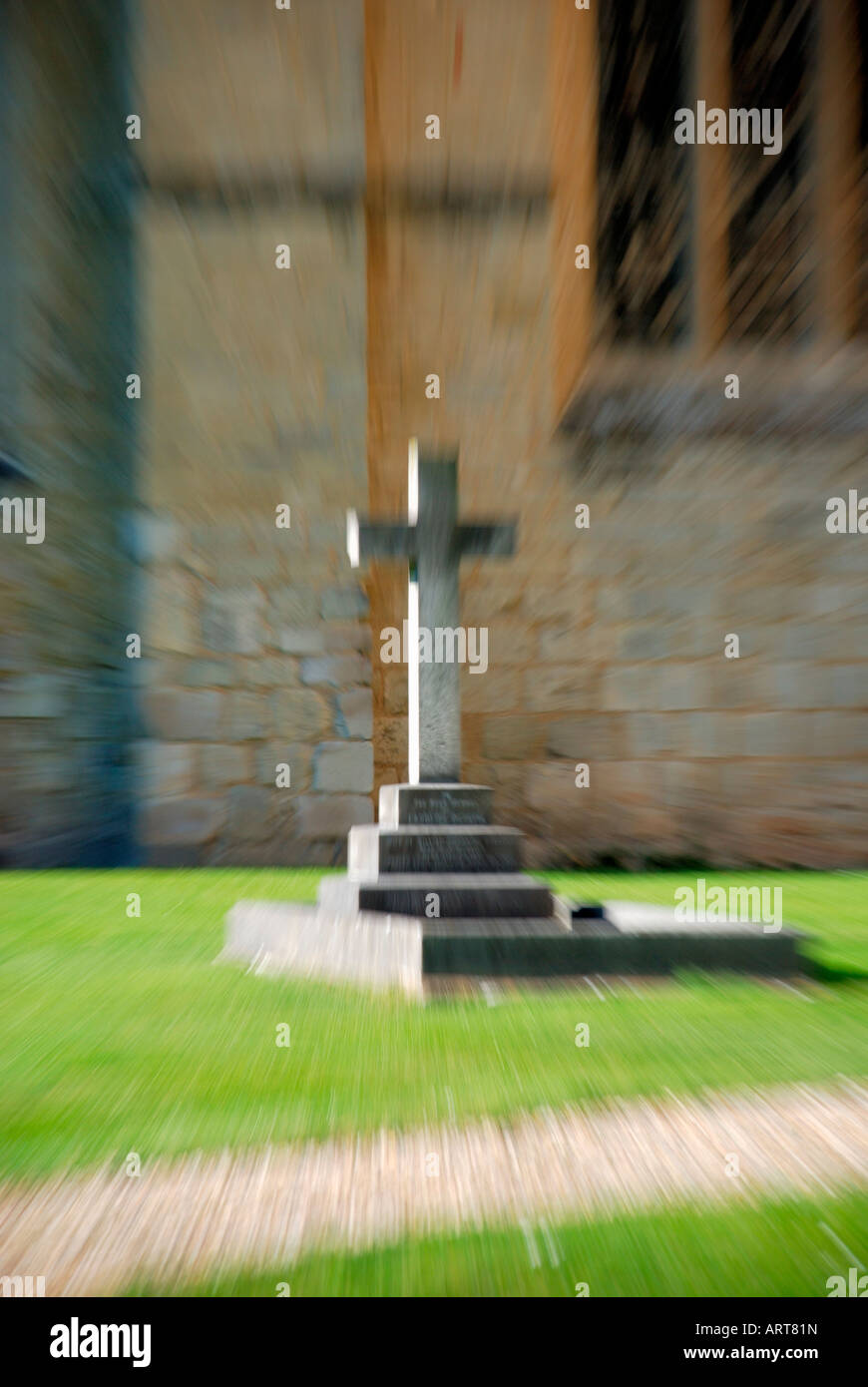 stone cross with zoom blur Stock Photo - Alamy