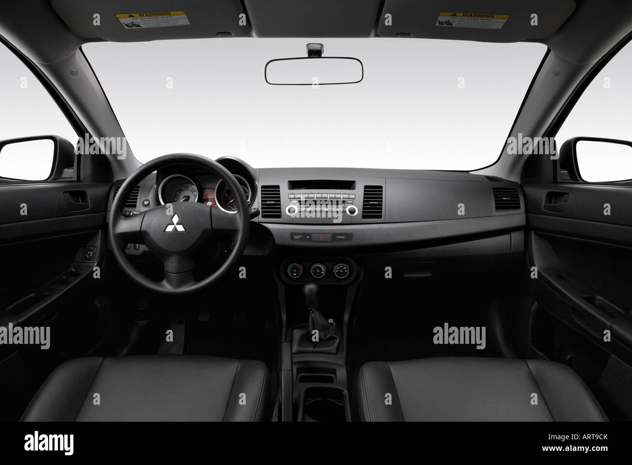 2008 Mitsubishi Lancer DE in Silver - Dashboard, center console, gear shifter view Stock Photo ...