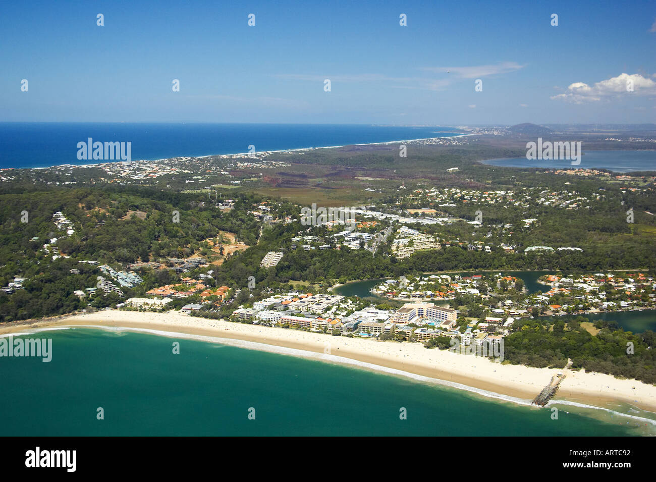 Noosa Beach Noosa Heads Sunshine Coast Queensland Australia aerial ...