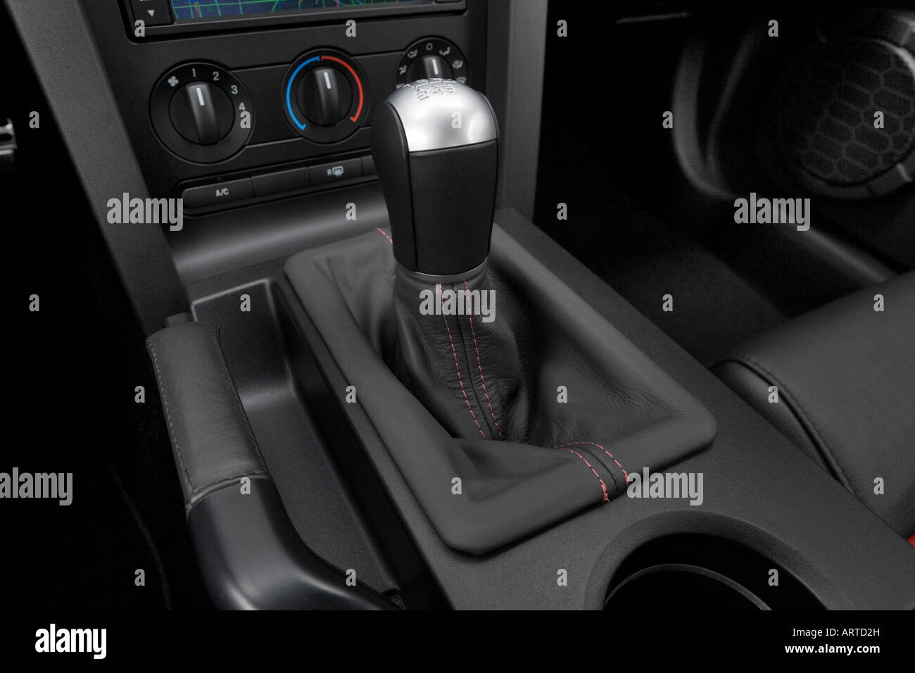 2008 Ford Shelby GT500 in Red - Gear shifter/center console Stock Photo ...