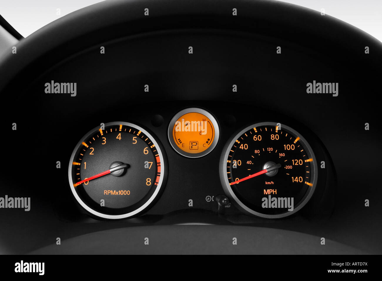 2008 Nissan Sentra S in Gray - Speedometer/tachometer Stock Photo - Alamy