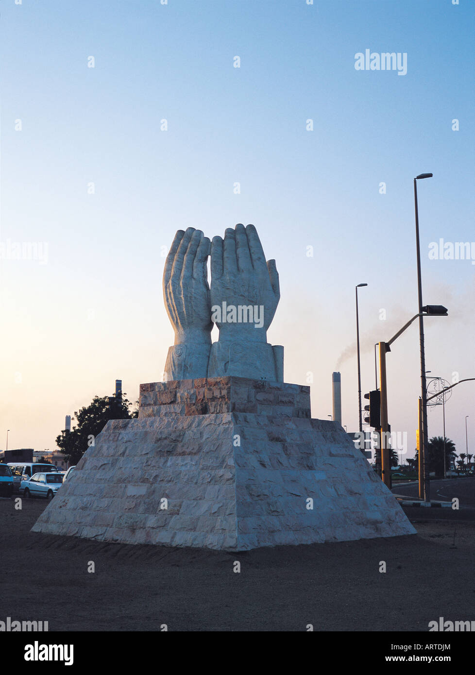 Hands in Prayer-Monument at Palm Roundabout in Jeddah, Saudi Arabia ...