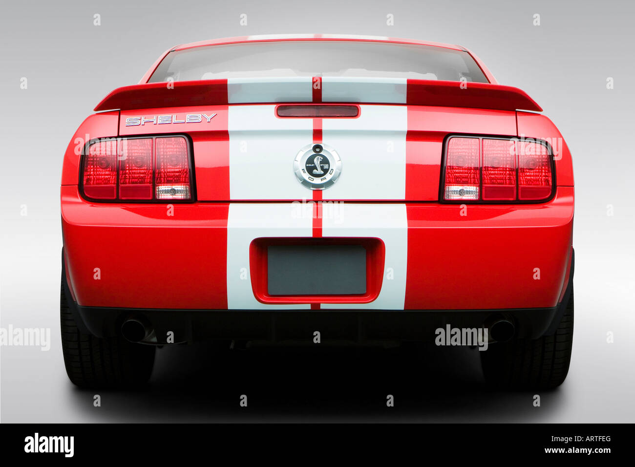 2008 Ford Shelby GT500 in Red - Low/Wide Rear Stock Photo - Alamy