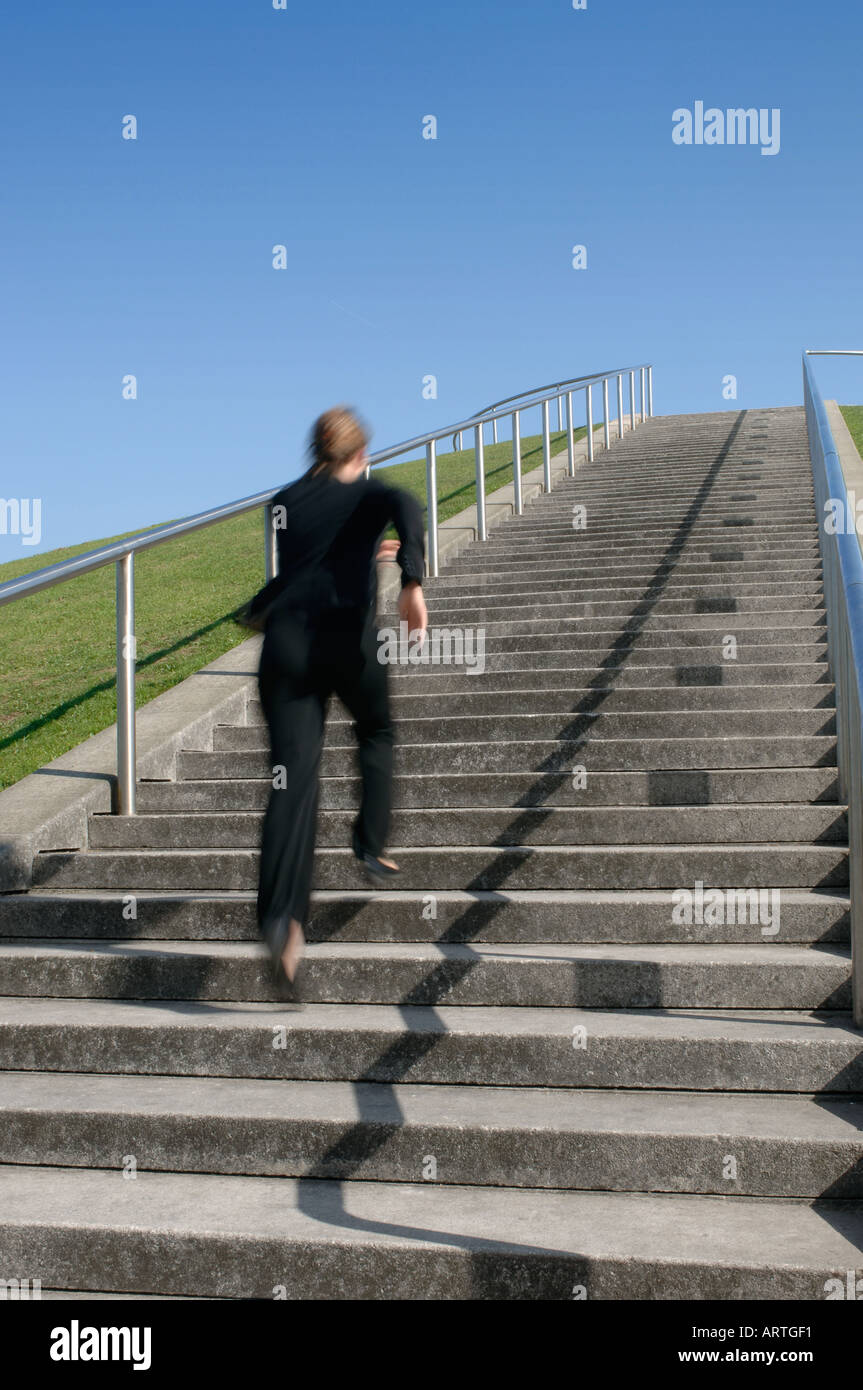 Long flight stairs hi-res stock photography and images - Alamy