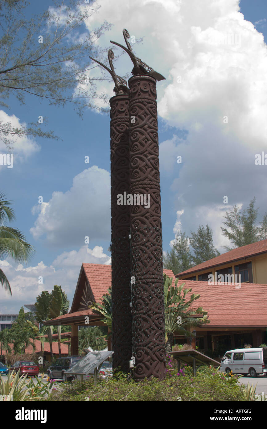 keliring ornate wooden poles in front of malaysia craft complex kuala ...