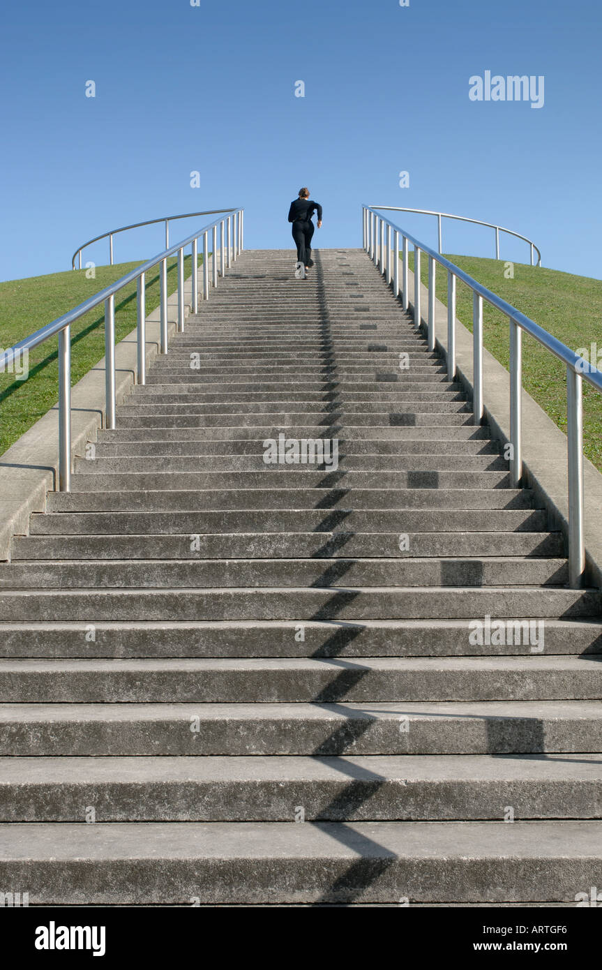 Long flight stairs hi-res stock photography and images - Alamy