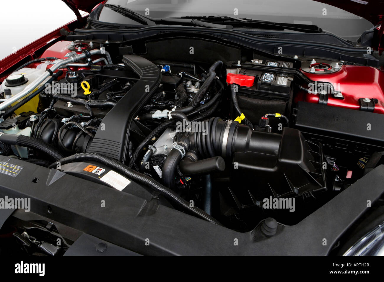 2008 Ford Fusion SE in Red - Engine Stock Photo - Alamy