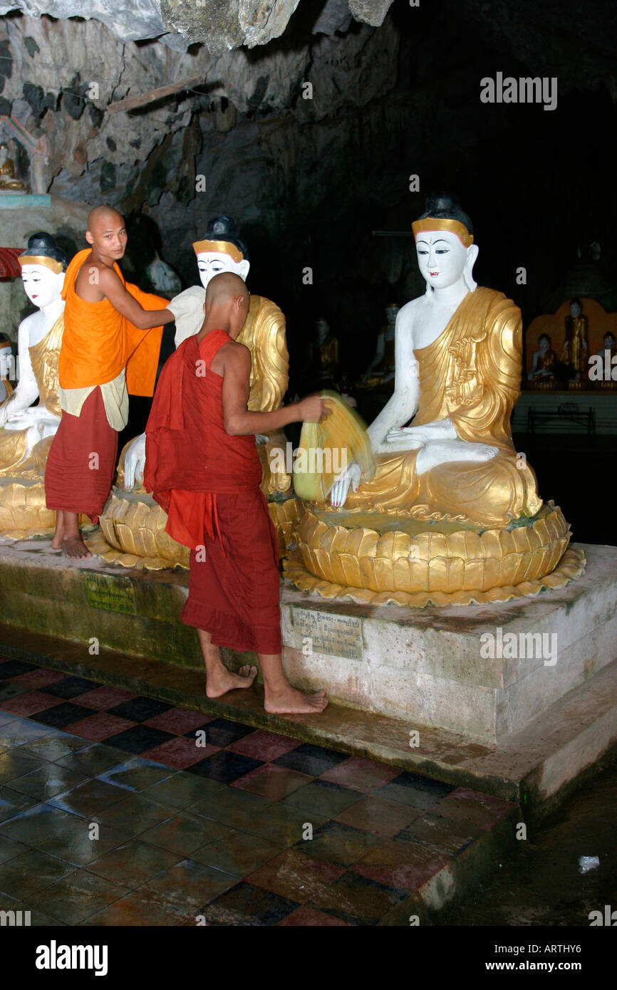 Hillside Cave & Monastery near Moulmein, Lower Burma, (Myanmar Stock ...