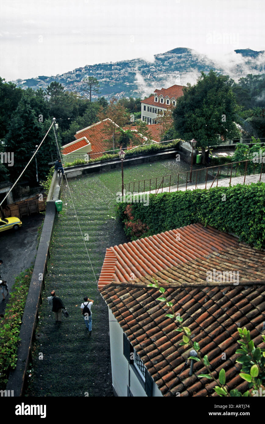 Madeira, Funchal, Monte - The streets of Monte overlooking Funchal ...