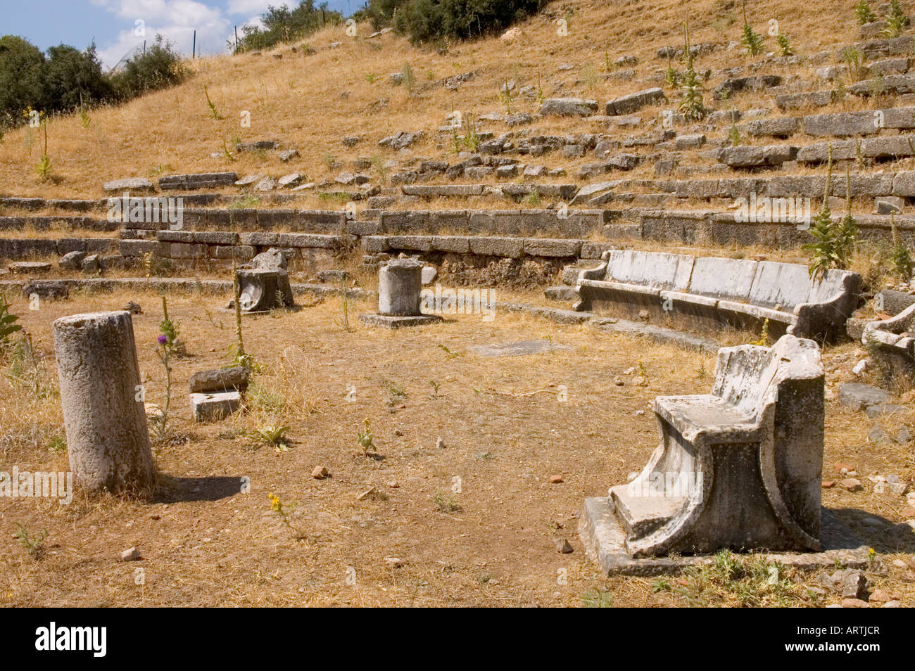 Ancient theatre at Orchomenos near Levidi in Arcadia central ...