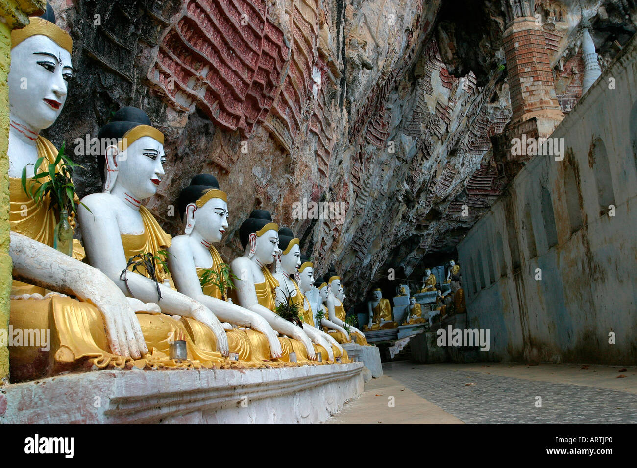 Buddhist cave temple near Moulmein, Mon State, Lower Burma, (Myanmar ...