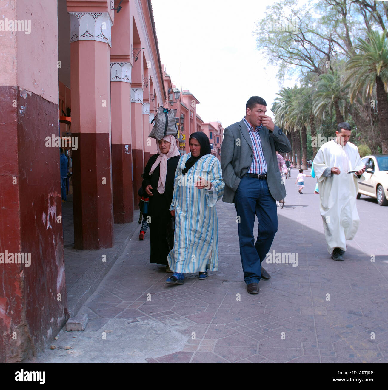 Marrakech Morocco Street Scene Man Woman Stock Photo - Alamy