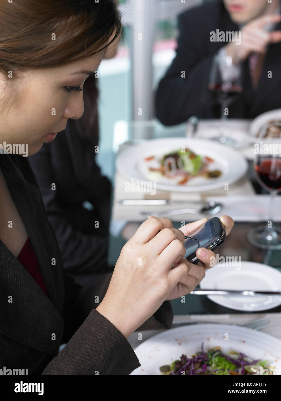 Mature woman sms restaurant hi-res stock photography and images - Alamy