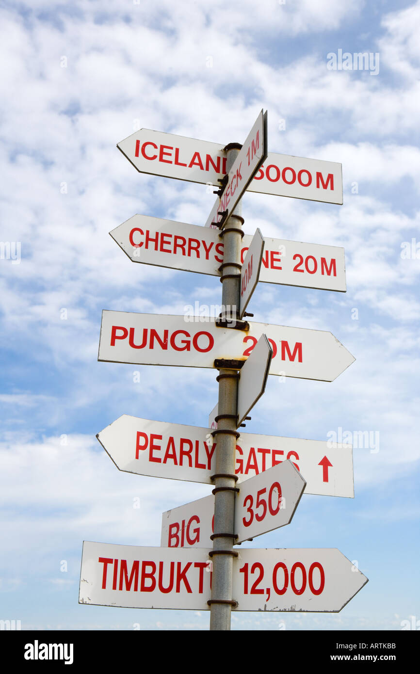 Sign Post pointing toward many worldwide locations Virginia Beach ...