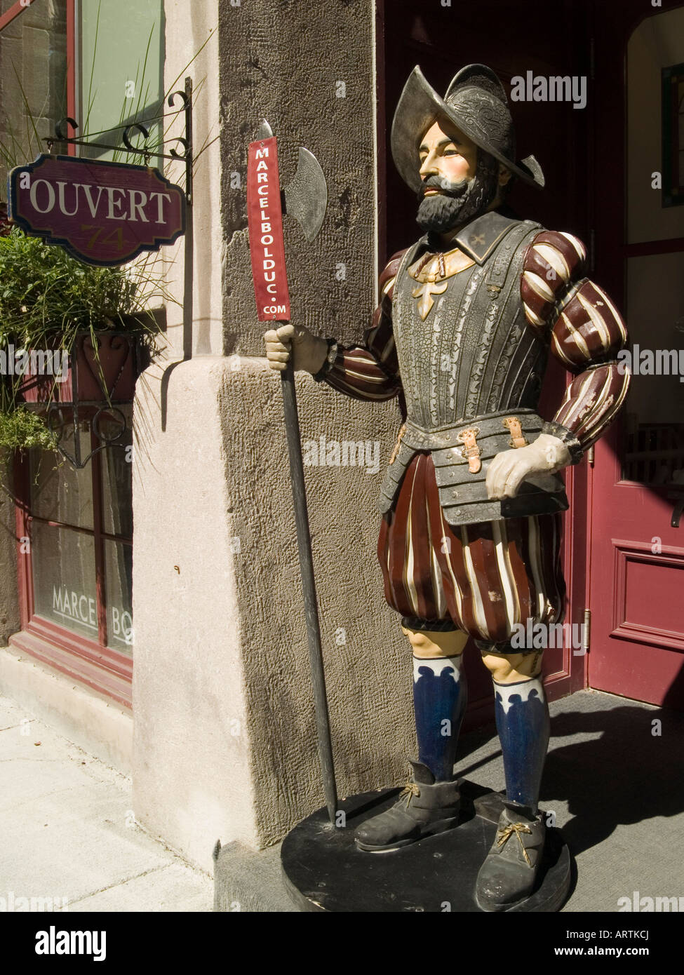 A sentry guards the door of Marcel Bolduc, an antiques shop on Rue St ...