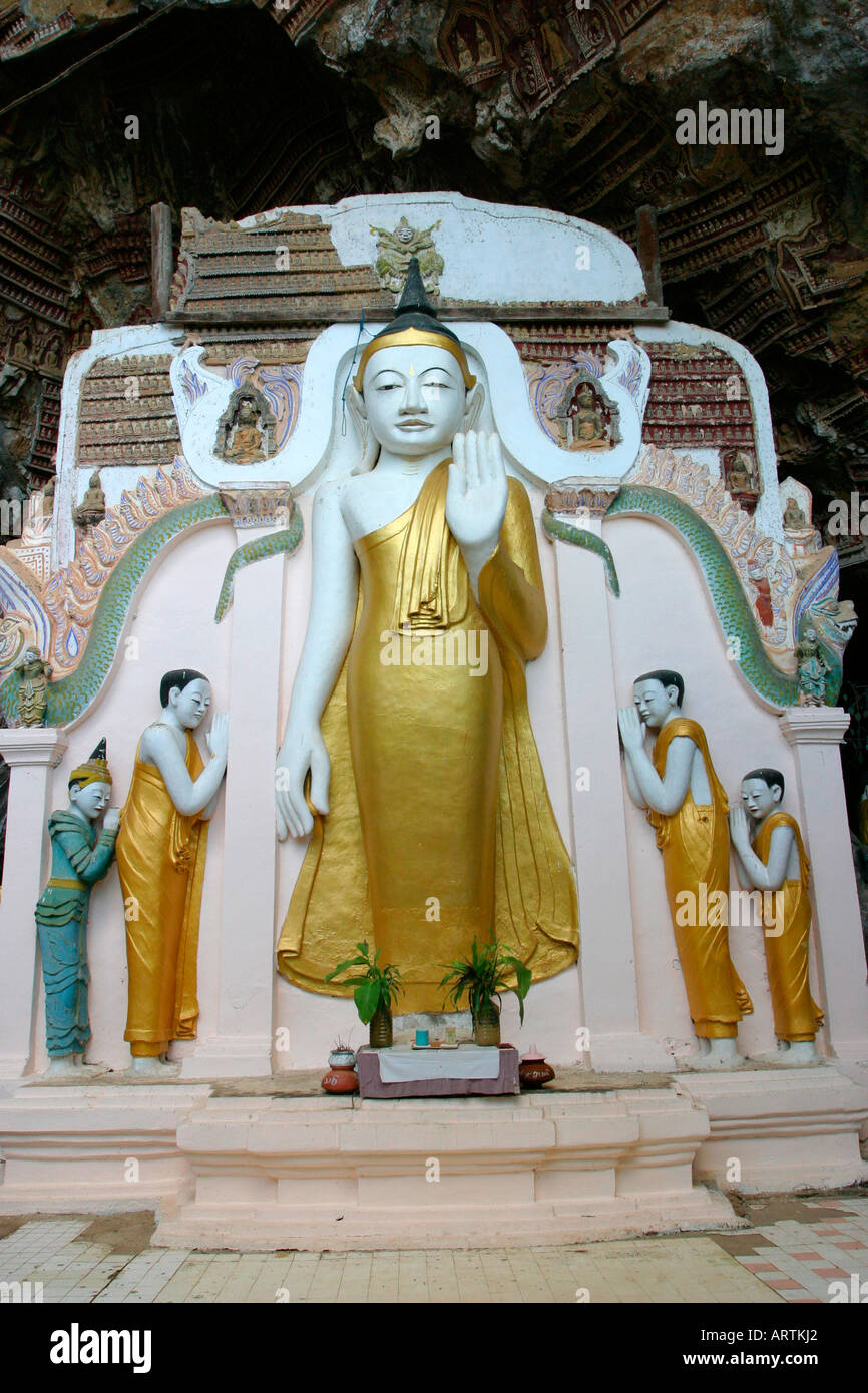 Buddhist cave temple near Moulmein, Mon State, Lower Burma, (Myanmar ...