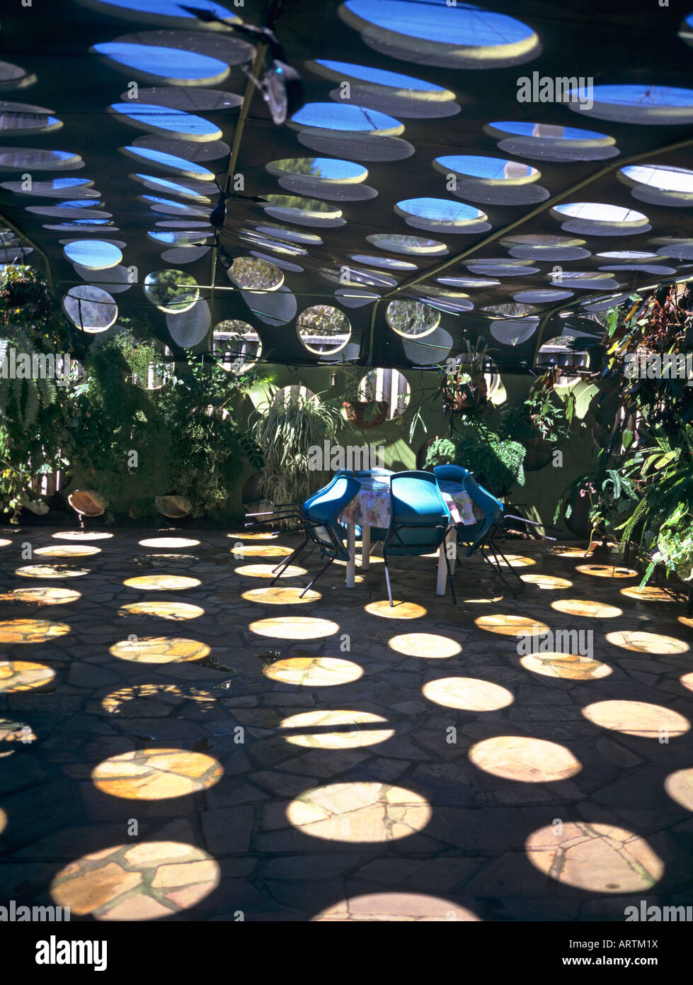 Unusual shade room in a garden in Toodyay Western Australia made from ...