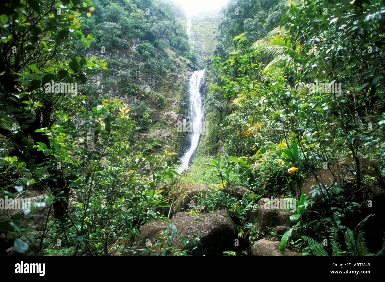 Halawa Falls Halawa Valley Molokai Hawaii Stock Photo - Alamy