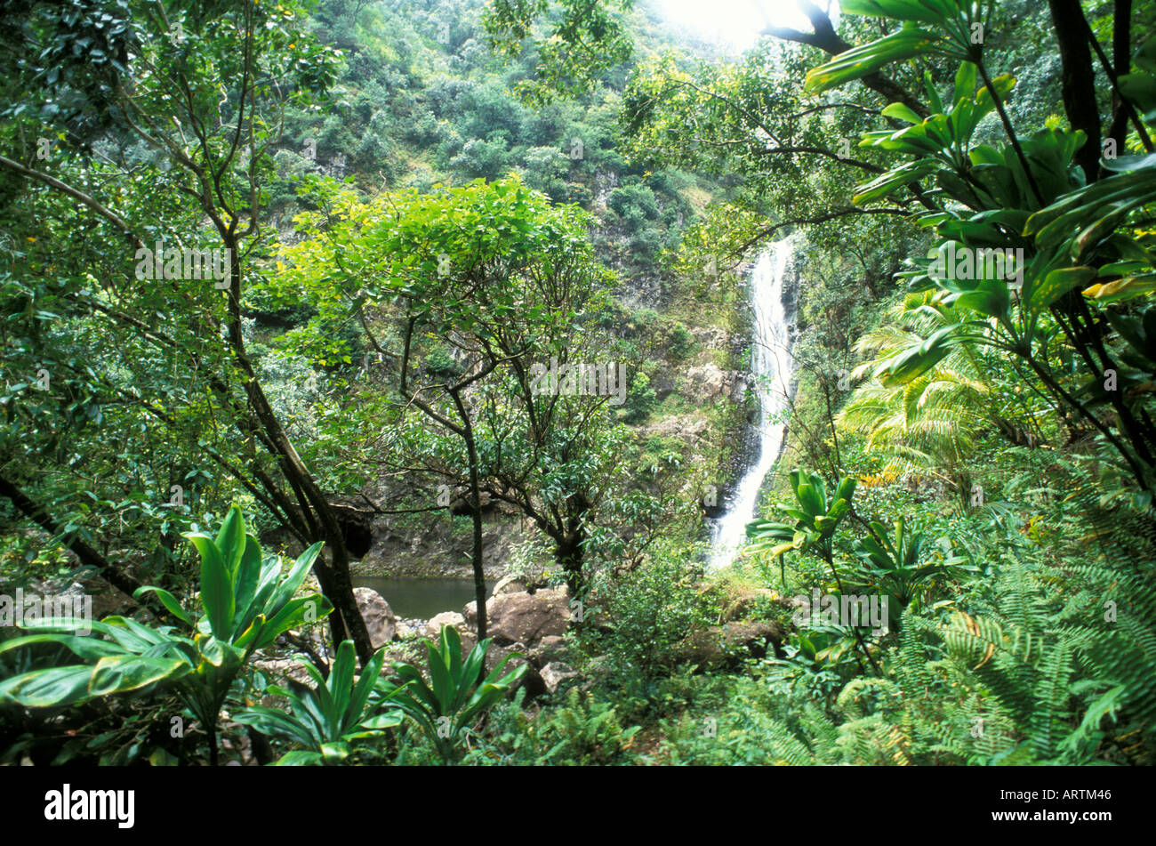 Halawa Falls Halawa Valley Molokai Hawaii Stock Photo - Alamy