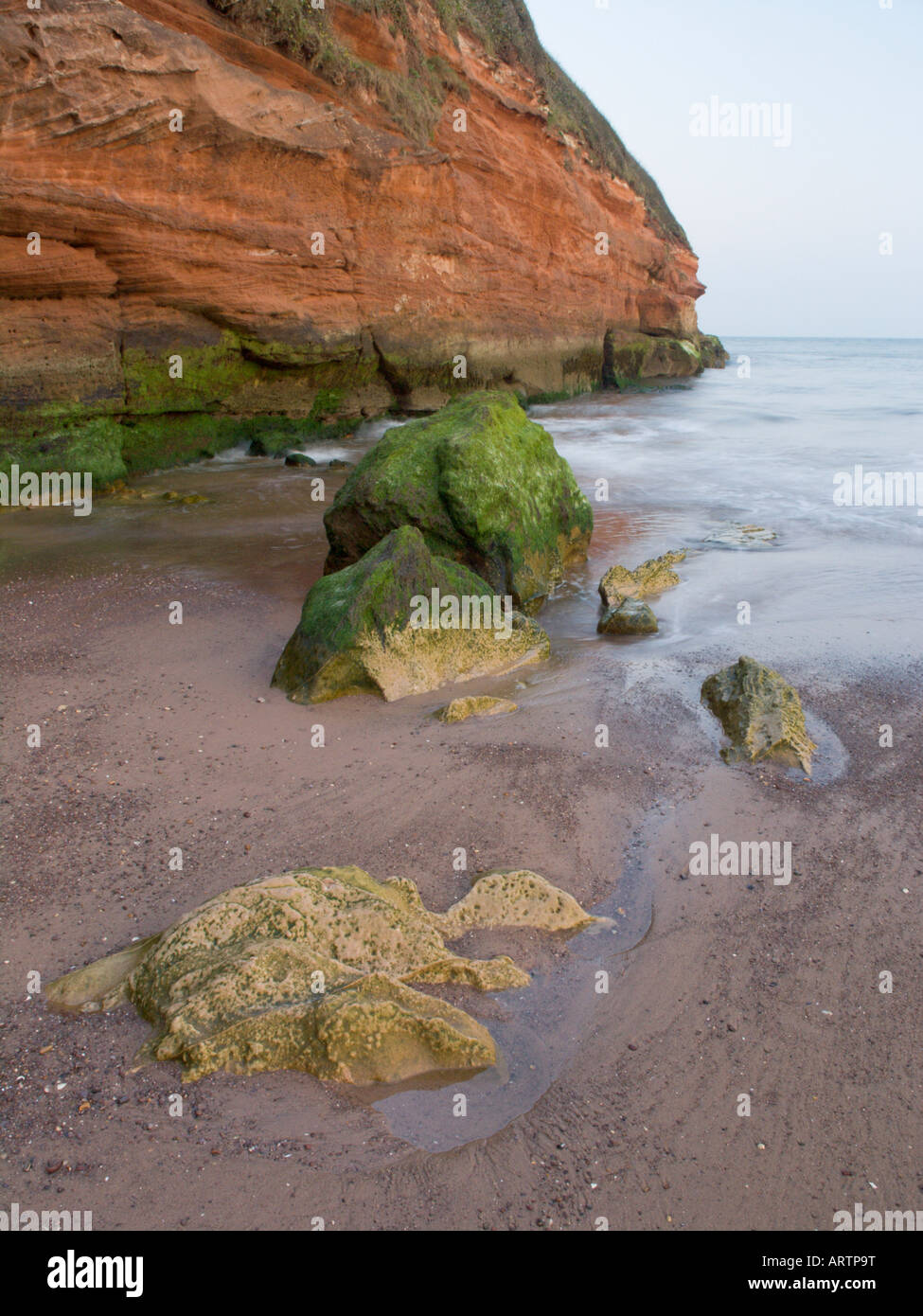Cliffs and rocks on Exmouth beach, Devon, England Stock Photo - Alamy