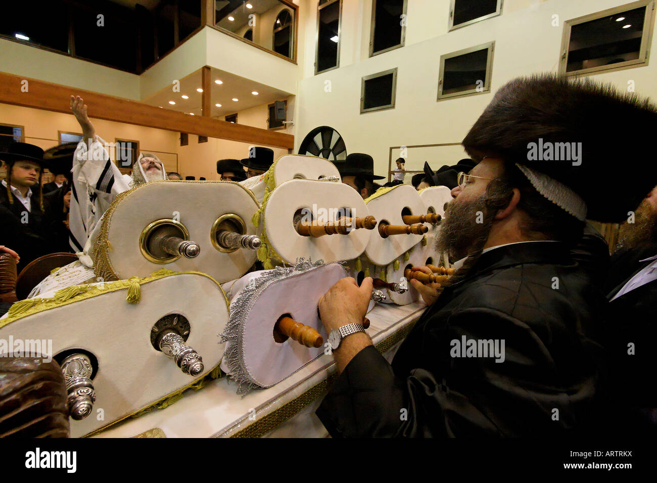 Simchat Torah on the eights day of Succot rejoicing the Torah Stock ...