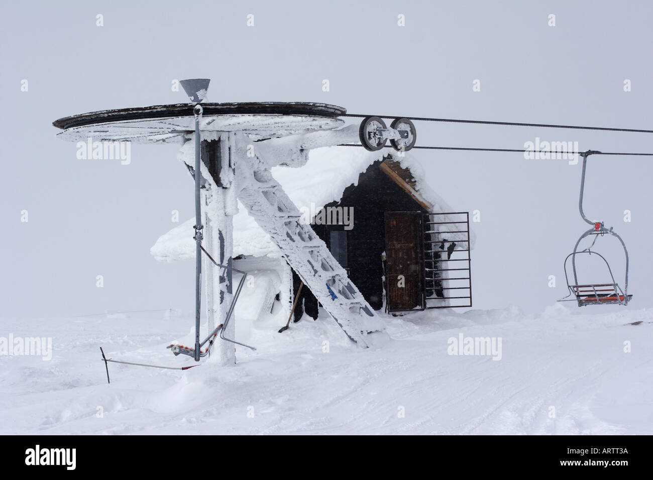 top chair lift station on Kopaonik mountain Stock Photo - Alamy